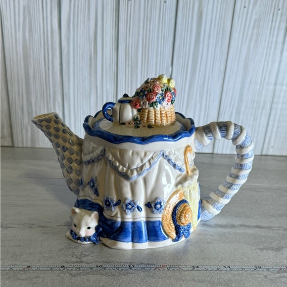 Avon | Accents | Avon Ceramic Teapot Blue Rose Collection Kitten Cat ...